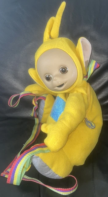 VINTAGE 1996 TELETUBBIES La La Backpack 16 Inch Length Golden Bear ...
