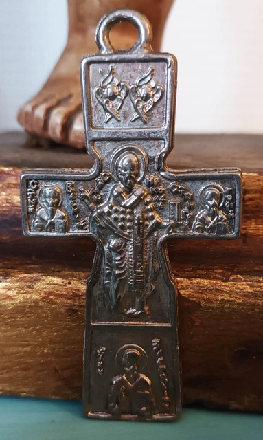 CROIX PECTORALE ANCIENNE Orthodoxe St Nicholas EUR 65,00 - PicClick FR