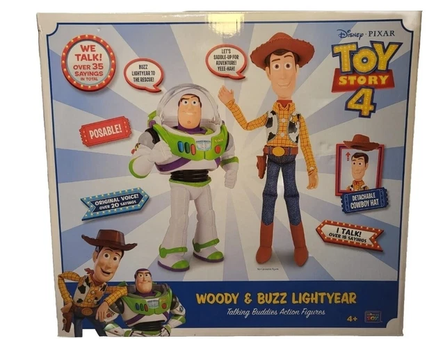 DISNEY PIXAR TOY Story 4 Woody & Buzz Lightyear Talking Buddies Figures ...