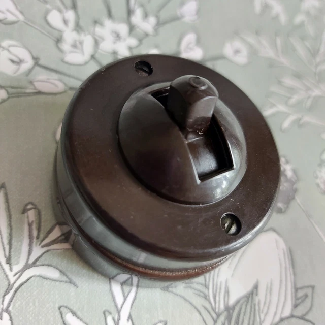 ANTIQUE ART DECO Ceramic Bakelite Dolly Light Switch Crabtree Made In ...
