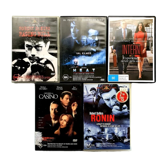 ROBERT DE NIRO 5 x Movie Bundle DVD Action Thriller, Raging Bull, Heat ...