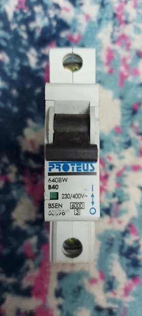 PROTEUS 640BW B40 40A MCB 6k Mini Circuit Breaker (40amp 40a amp A) £1.99 - PicClick UK
