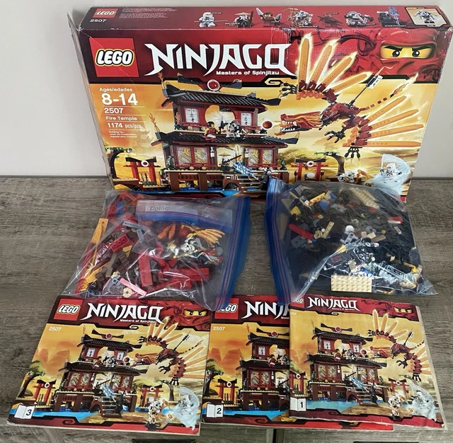 LEGO NINJAGO 2507 Fire Temple Dragon 100% Complete Set Masters of ...