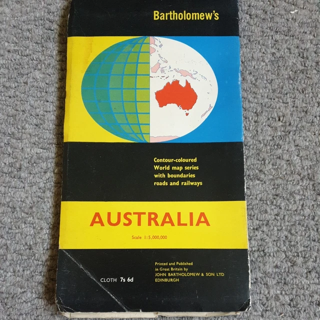BARTHOLOMEW, MAP OF Australia, 1965 £2.28 - PicClick UK