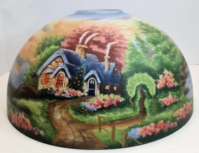 ANTIQUE PITTSBURGH HAND Painted Glass Reverse Table Lamp Shade £214.99 ...