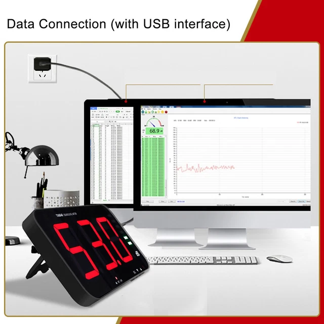 13IN SCREEN SOUND Level Meter Digital Decibel Reader With Adjustable ...