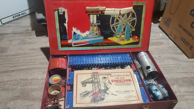 VINTAGE ERECTOR (1948) set complete set...With motor (see below for ...