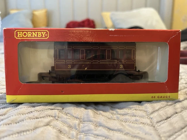 HORNBY R.468 LMS MAROON 3rd CLASS 4 WHEEL COACH OO GAUGE -BOXED £26.70 ...