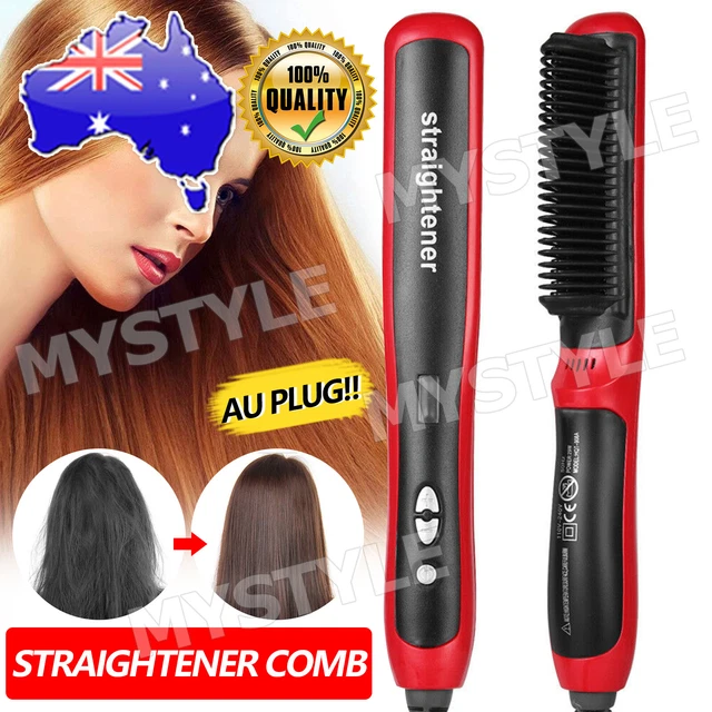 2 IN 1 Quick Beard Straightener Electric Hair Straightening Brush ...