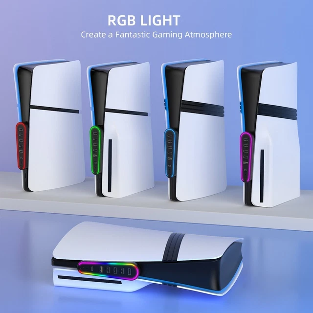GAMING USB HUB for PS5 Pro/Slim 6 Ports with RGB Light for Aesthetic ...