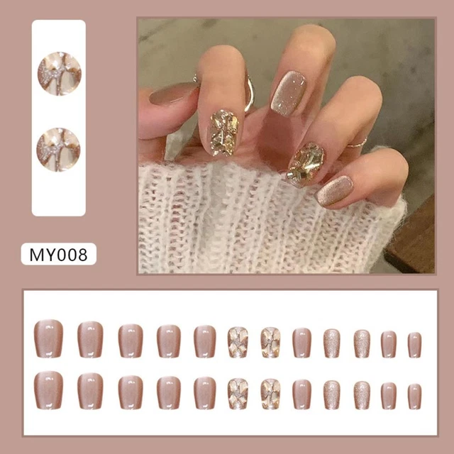 SHORT BALLERINA FAKE Nials French Press on Nails Fashion Nail Tips ...