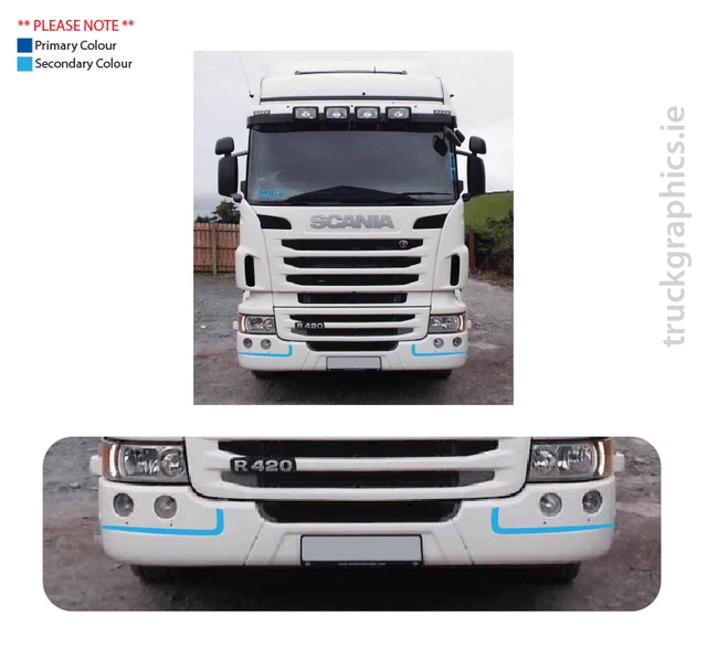 SCANIA R SERIES Front Bumper Stripe Sticker Decal Emblem - (03) £19.89 ...