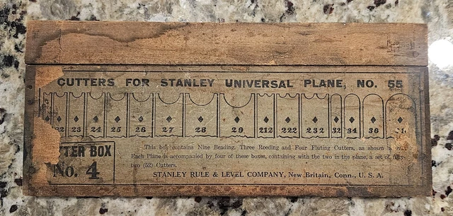 STANLEY RULE & Level Co pre 1920 Cutter Blades For Plane, No. 55 Box 4 ...