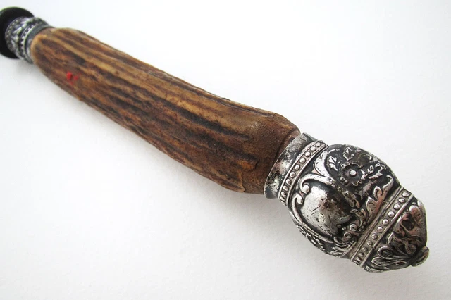 ANTIQUE MAPPIN & WEBB Stag Knife Sharpening Rod Honing Steel England ...