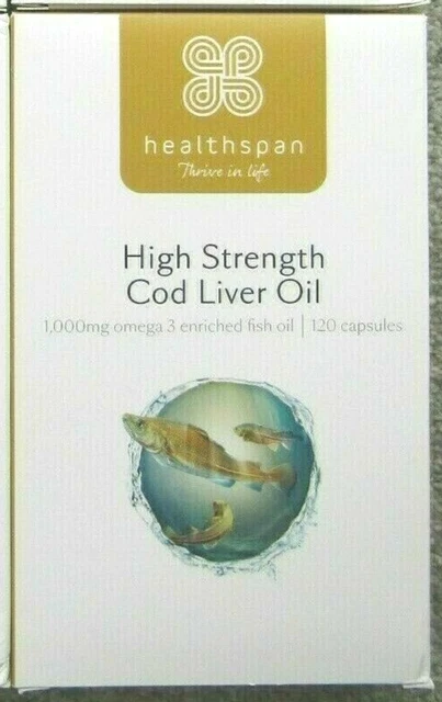 HEALTHSPAN HIGH STRENGTH Cod Liver Oil 1,000mg Omega 3, *117 Capsules ...