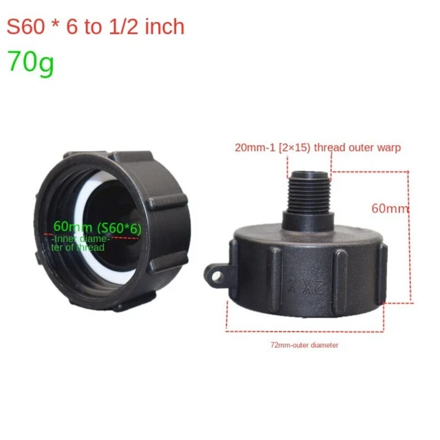 PLASTIC IBC TANK Adapter IBC Hose Connector Water Tank EUR 10,14 ...