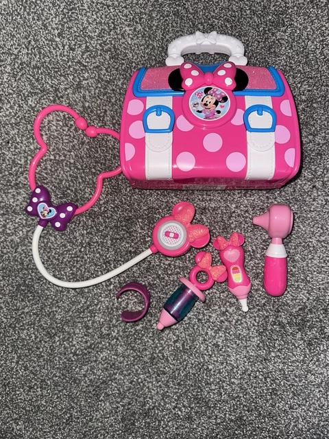 DISNEY JUNIOR MINNIE Mouse Bow Care Doctor Bag Set Toy - Rare £13.20 ...