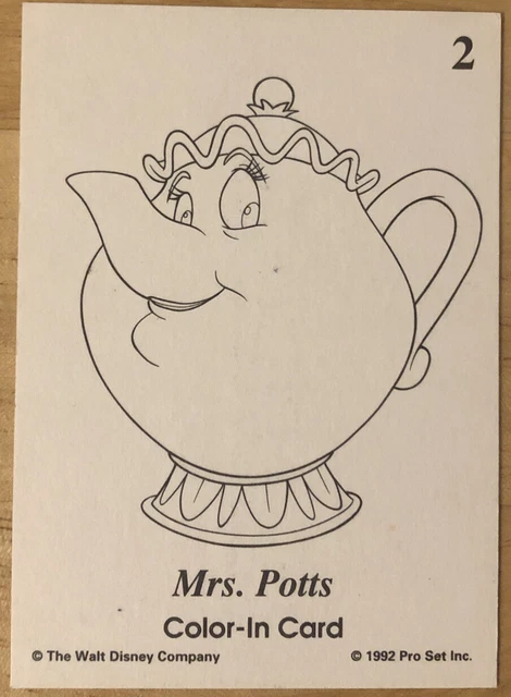 DISNEY’S BEAUTY AND The Beast Color-In Card - #2 Chip & Mrs. Potts £0. ...