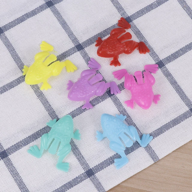 2 COUNT PLASTIC Leaping Frog Toys Finger Pressing Frogs Miniature ...