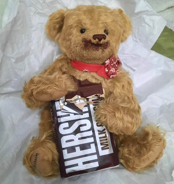 ARTIST BEAR NANCY MESSIER Teddy chocolate bar 16" mohair $45.00 - PicClick