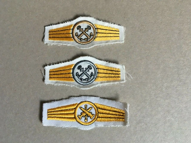 BUNDESWEHR SAMMLUNG MARINE ABZEICHEN/AUFNÄHER "MARINEDIENST", (3er-SET ...