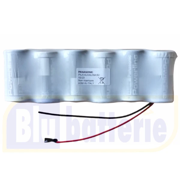 BATTERIA ANTIFURTO POWER pack alcaline 9V 17Ah 6 celle affiancate ...