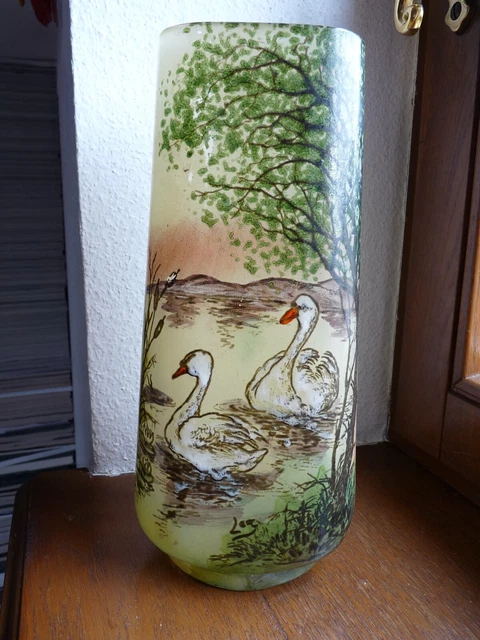 RARE VASE EN verre émaillé signé Legras décor de Cygnes EUR 99,00 - PicClick FR