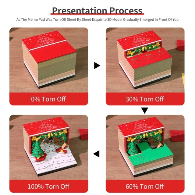 ENVIRONMENT 2026 TEARABLE 3D Calendar Festive Scene With Soft LED ...