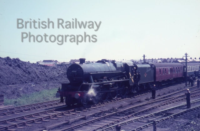 35MM SLIDE BR British Railways Steam Loco Class 6P 45563 at Ashington ...
