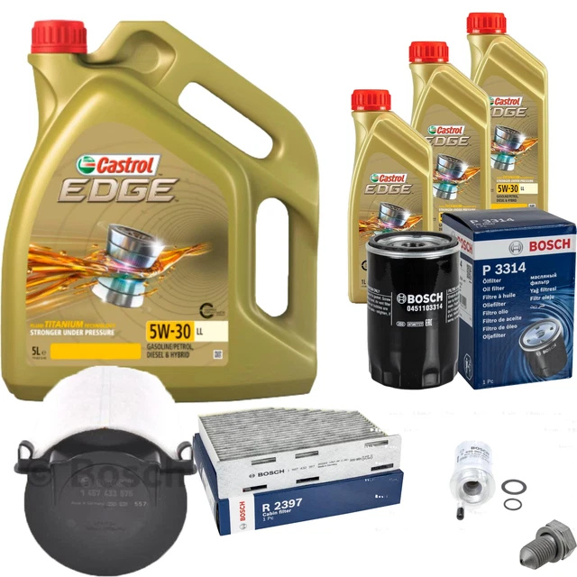 BOSCH CONTROLLO SET 8 L castrol edge FST 5W-30 Ll per VW Golf V EUR 219 ...