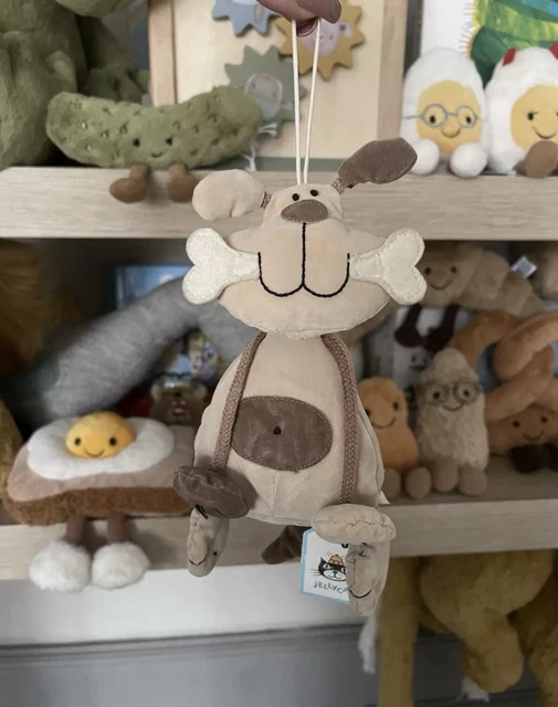 JELLYCAT 2000 “I am Large Dingly Dangly Dog and Bone” Soft Plush Toy ...