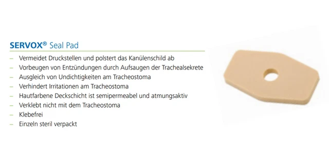 TRACHEALKOMPRESSE SERVOX SEAL Pad Tracheostoma-Polster For Pressure ...
