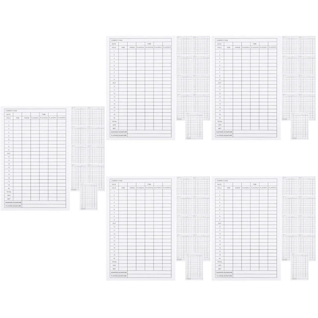 5 PACK GOLF Score Cards Paper Scorecard Match Accessories Organizer £20 ...
