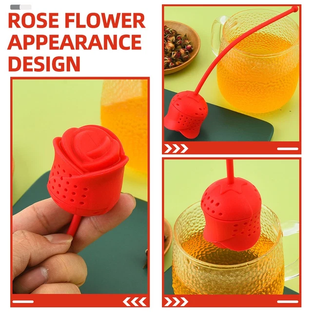 FLOWER TEA INFUSER Silicone Loose Leaf Tea Strainer Tea Brewing Kitchen ...
