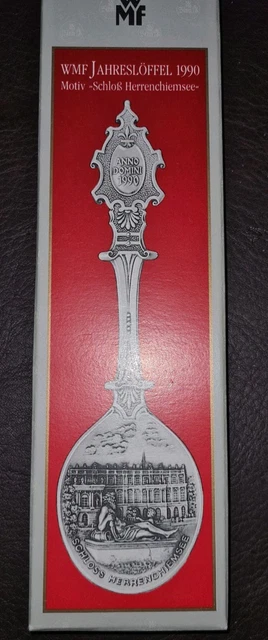 WMF JAHRESLÖFFEL 1990 Zinn Schloss Herrenchiemsee OVP Vintage Sammeln ...