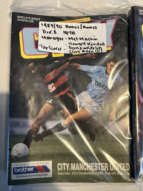 MANCHESTER CITY 1989/90 Home Programmes- Complete Set £5.00 - PicClick UK