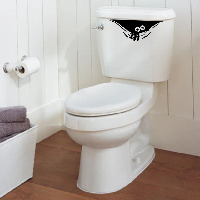 PEEPING MONSTER TOILET STICKER Funny Bathroom Humour Wall Art, Decal ...