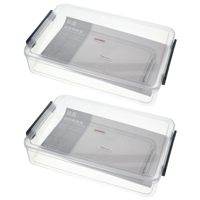 A4 PAPER ORGANIZER Clear Plastic Stackable Storage Box File Box EUR 25 ...