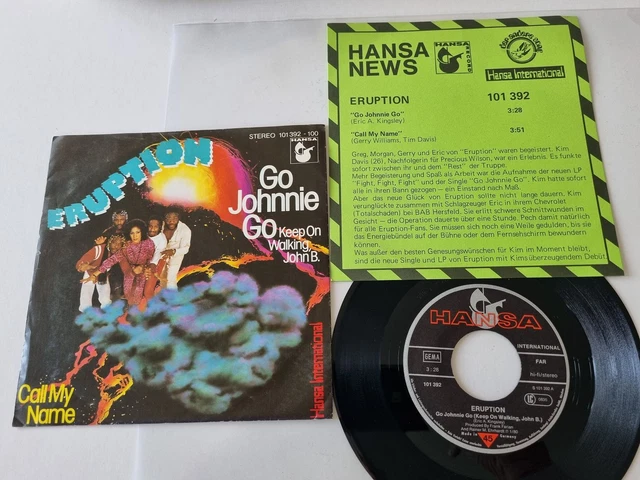 ERUPTION - GO Johnnie go 7'' Vinyl Germany with PROMO INFO SHEET EUR 8 ...