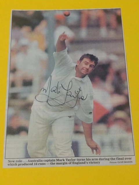 MARK TAYLOR AUSTRALIAN Test Cricketer Signed Newspaper Cutting £1.99 ...