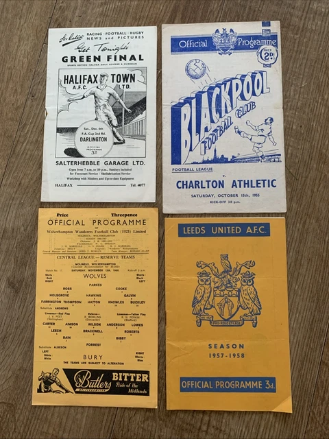 1950S FOOTBALL PROGRAMMES + 1 1960s Reserve £6.96 - PicClick UK