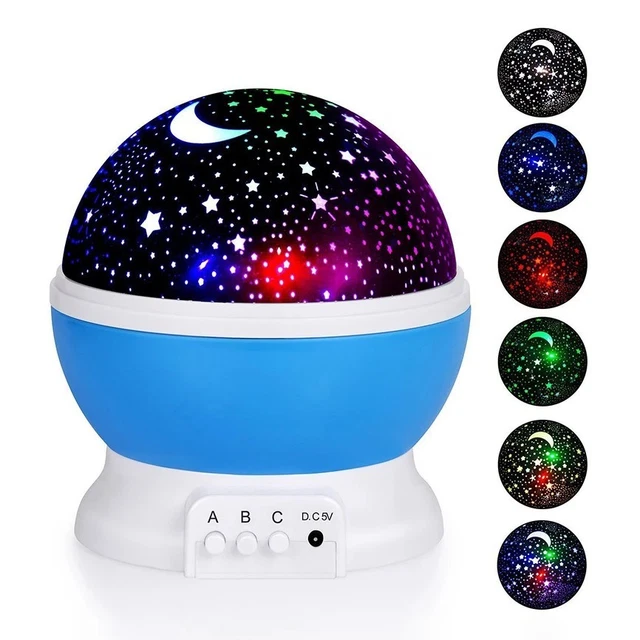 STARRY NIGHT LIGHT Projector Star Sky Moon Lamp Kids Bedroom Lights UK ...