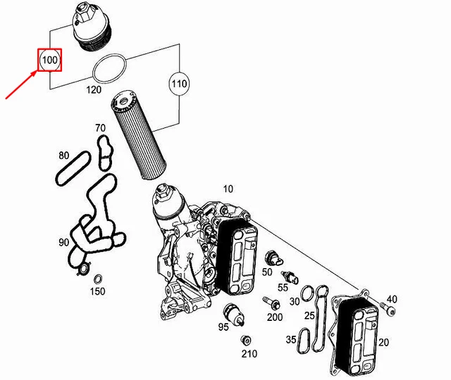 MERCEDES-BENZ GLE W167 Engine Oil Filter Cover A6541800138 NEW GENUINE ...
