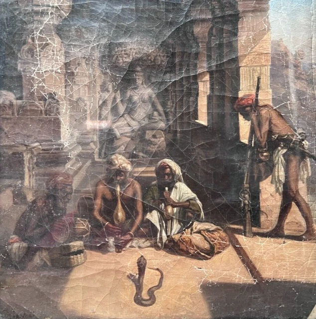 TABLEAU ANCIEN LOUIS Camille GIANOLI (1868-1957) Musicien Serpent ...