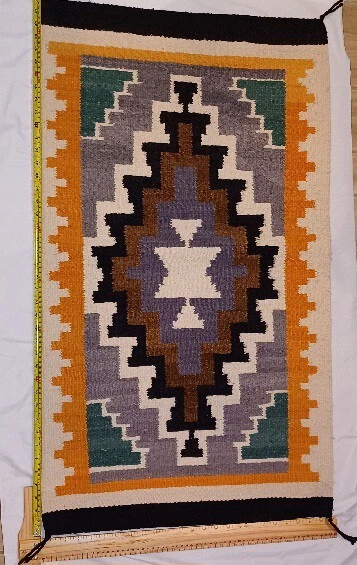 VINTAGE NAVAJO RUG Native American Indian Weaving 1950's, 43" x 23 ...