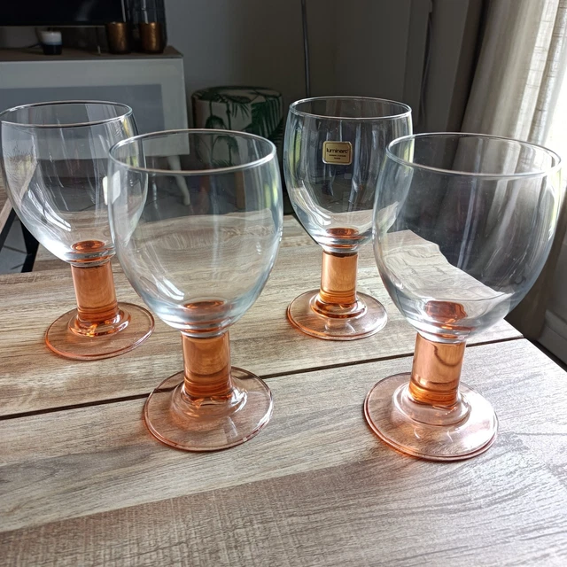 LUMINARC/ 4 VERRES SCANDIA Rosé- Années 70/80 EUR 30,00 - PicClick FR
