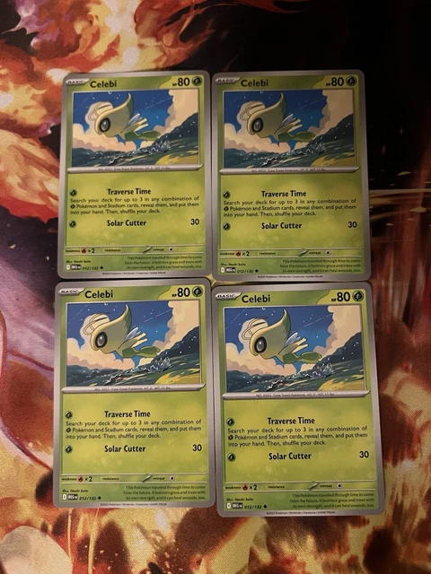 POKÉMON TCG MEGA Evolution Celebi 012/132 Play Set 4 Cards Common NM £3 ...