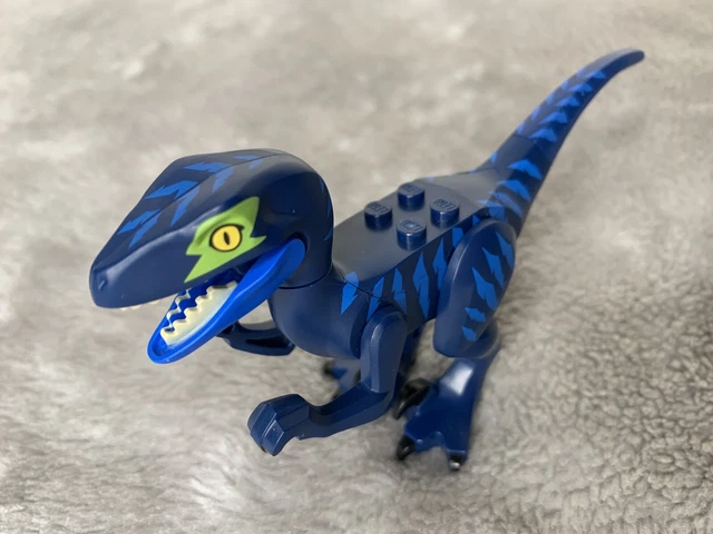 LEGO JURASSIC WORLD dark blue velociraptor raptor minifigure £14.99 ...