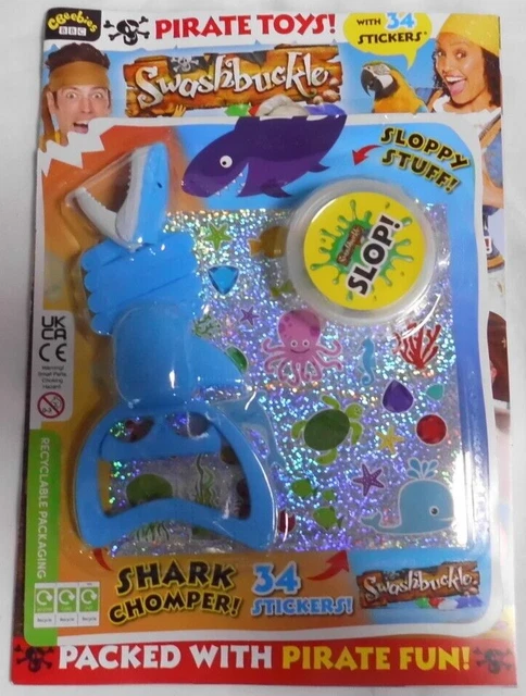 BBC CBEEBIES SWASHBUCKLE magazine #14 2023 Stickers stories + Shark ...