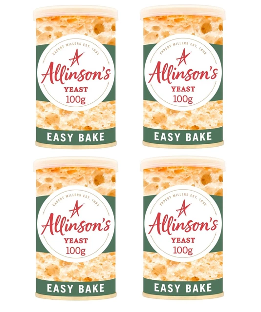 ALLINSON'S EASY BAKE Yeast Tin 100g PACK OF 4 $31.67 - PicClick AU